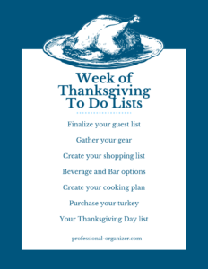Week Before Thanksgiving To Do Lists - Ellen's Blog, Professional ...